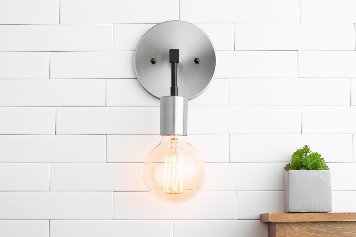 Minimalist Wall Sconce- Wall Light - Industrial Sconce - Edison Bulb ...