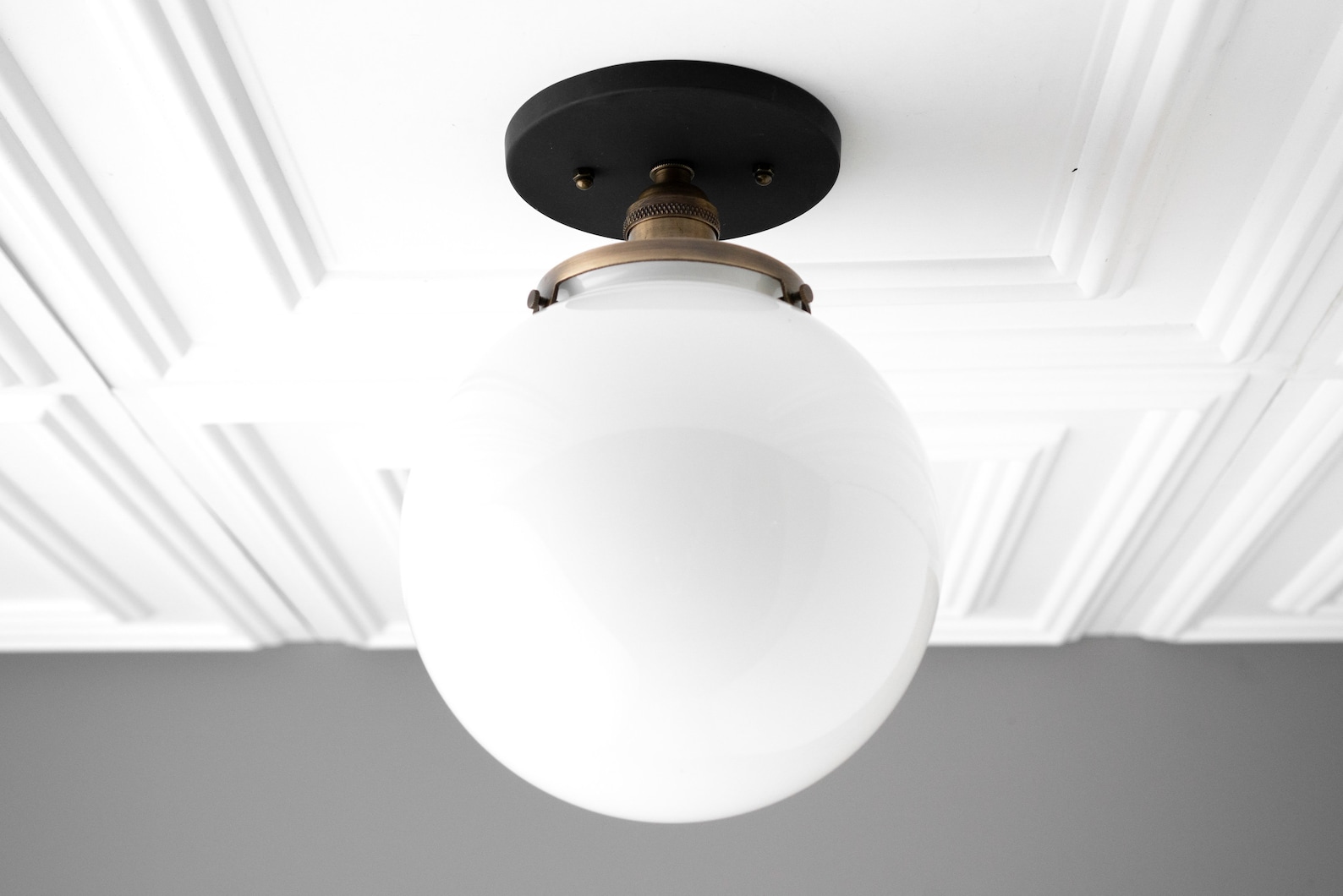 8 Inch Globe Light - Ceiling Light Fixture - White Globe Light ...
