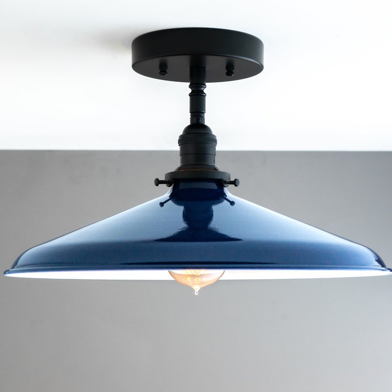 Antique Ceramic Blue Ceiling Light - Etsy