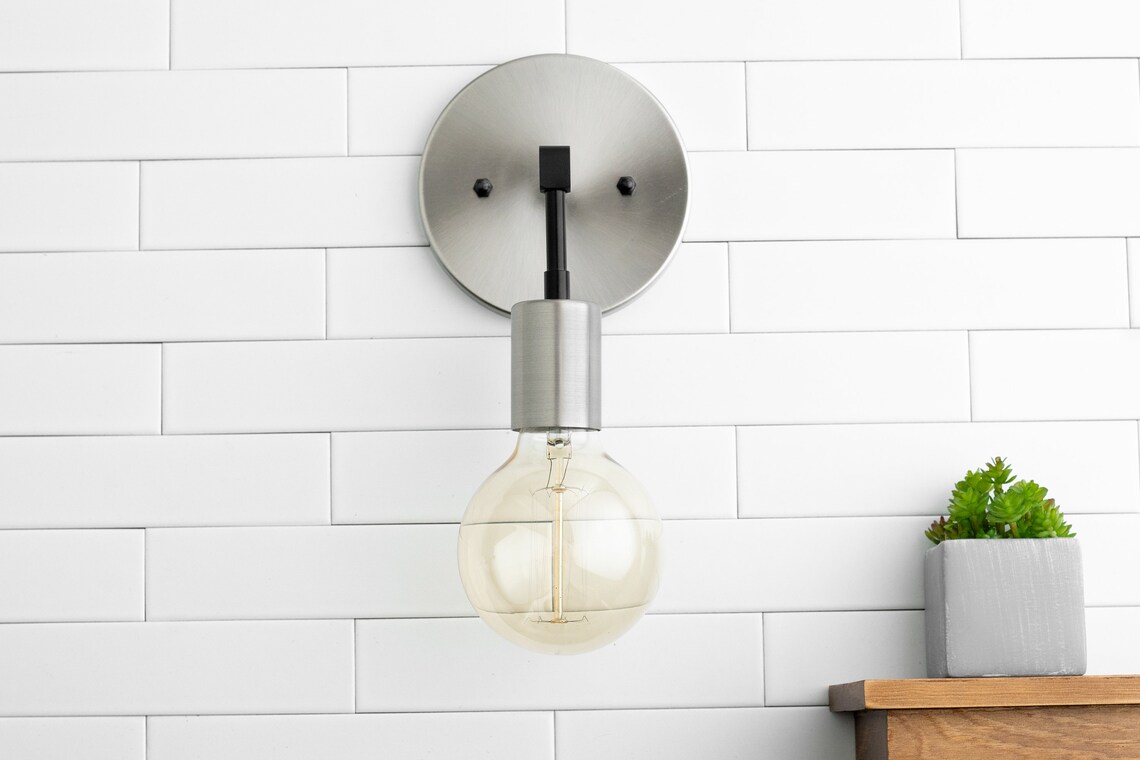 Minimalist Wall Sconce- Wall Light - Industrial Sconce - Edison Bulb ...
