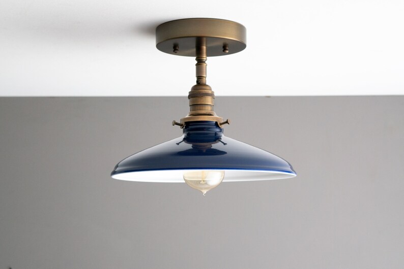 10 Blue Enamel Light Fixture Industrial Lighting - Etsy