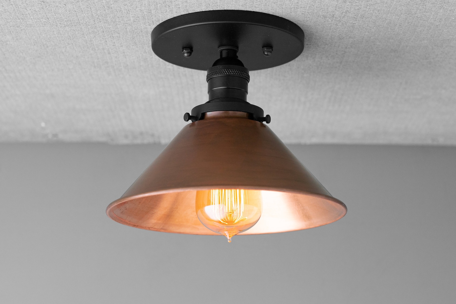 Flush Mount Light - Copper Lighting - Ceiling Lighting - Industrial ...