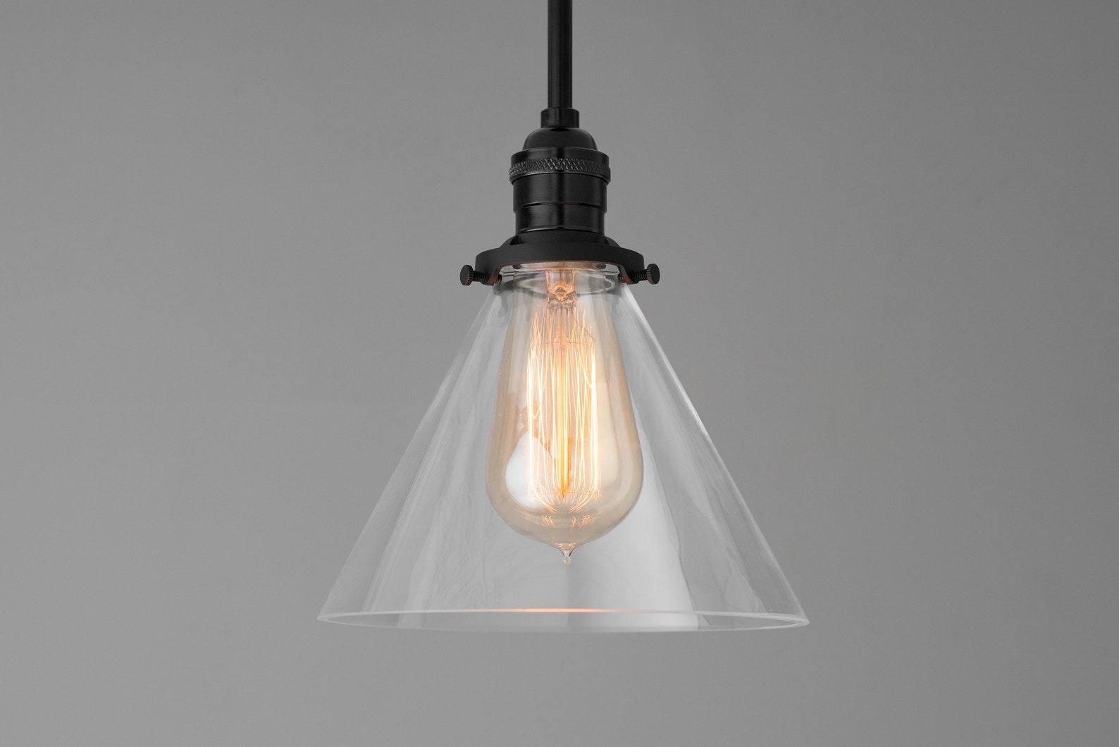 Glass Shade Drop Ceiling Light Industrial Lighting Silver Pendant Light ...