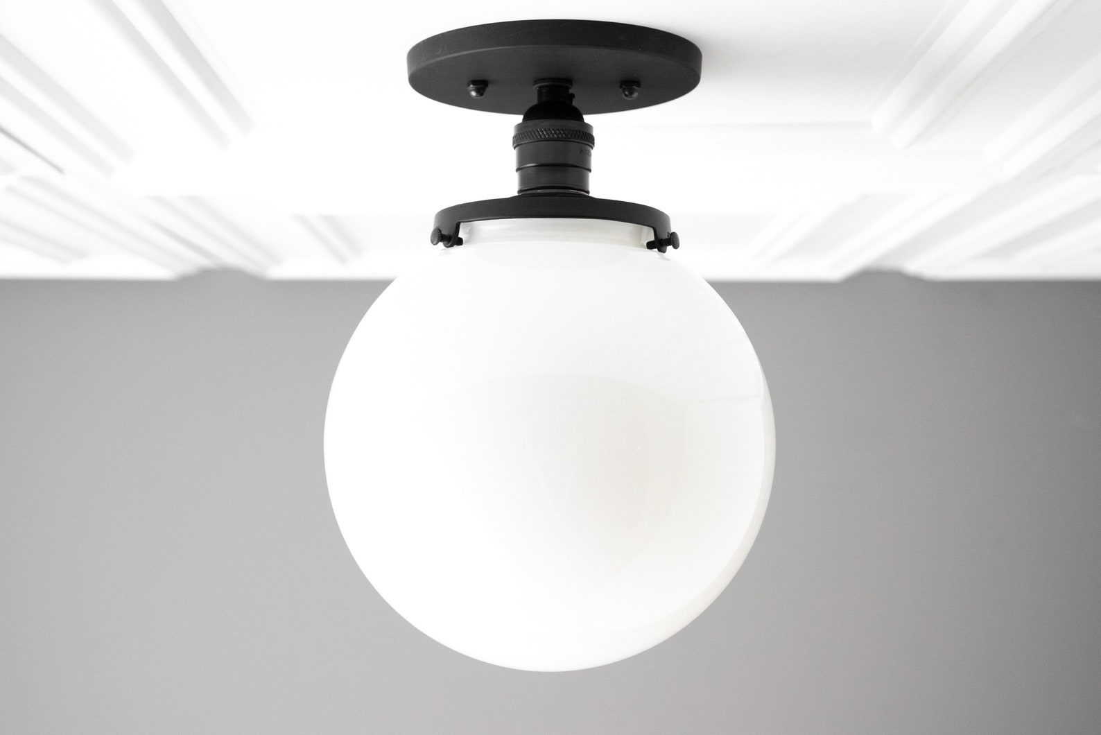 8 Inch Globe Light Ceiling Light Fixture White Globe Light - Etsy