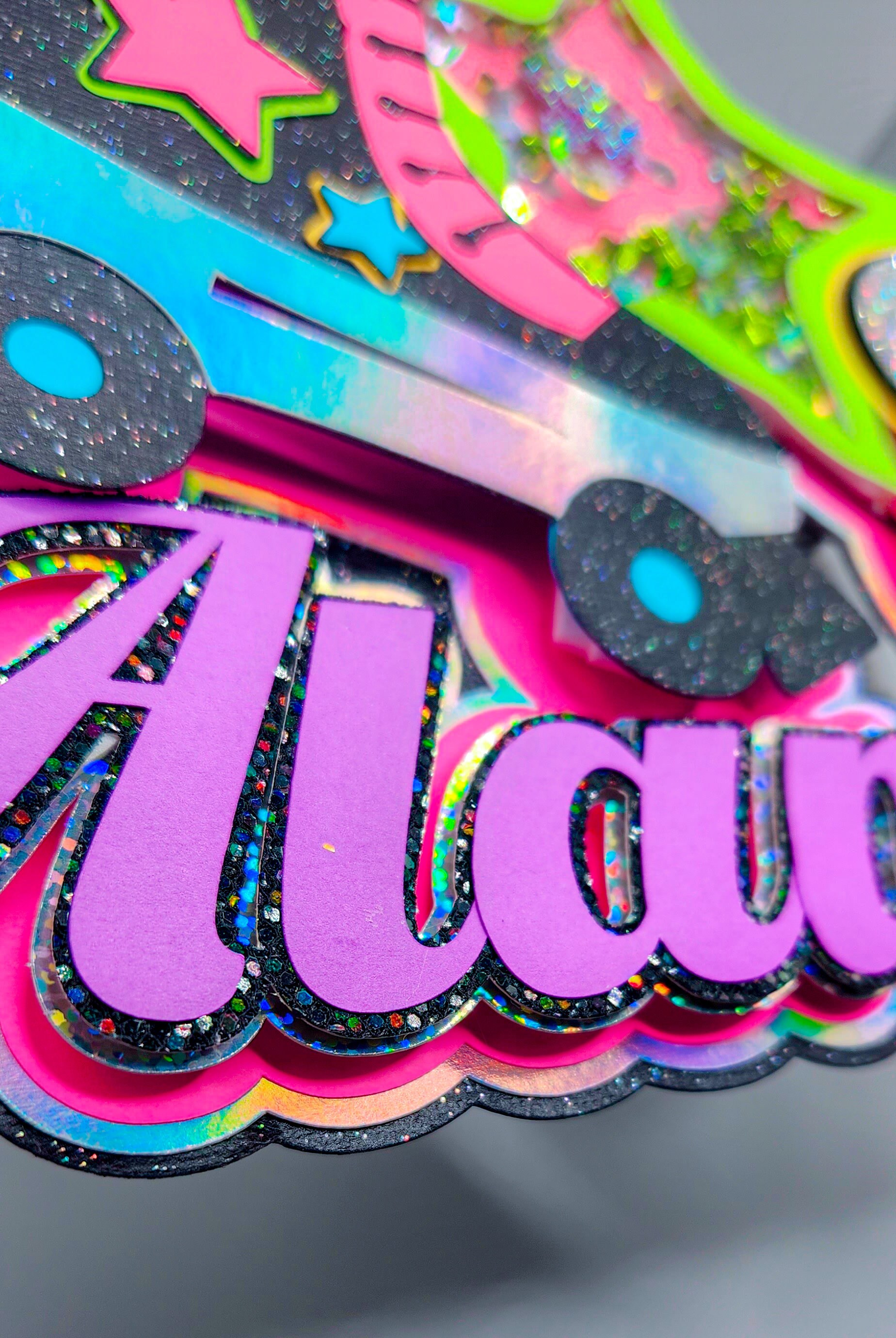 Roller Skate Cake Topper, Neon Cake Topper,roller Skate Birthday Cake ...