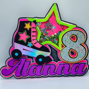 Roller Skate Cake Topper Neon Cake Topperroller Skate - Etsy