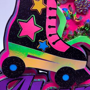Roller Skate Cake Topper Neon Cake Topperroller Skate - Etsy
