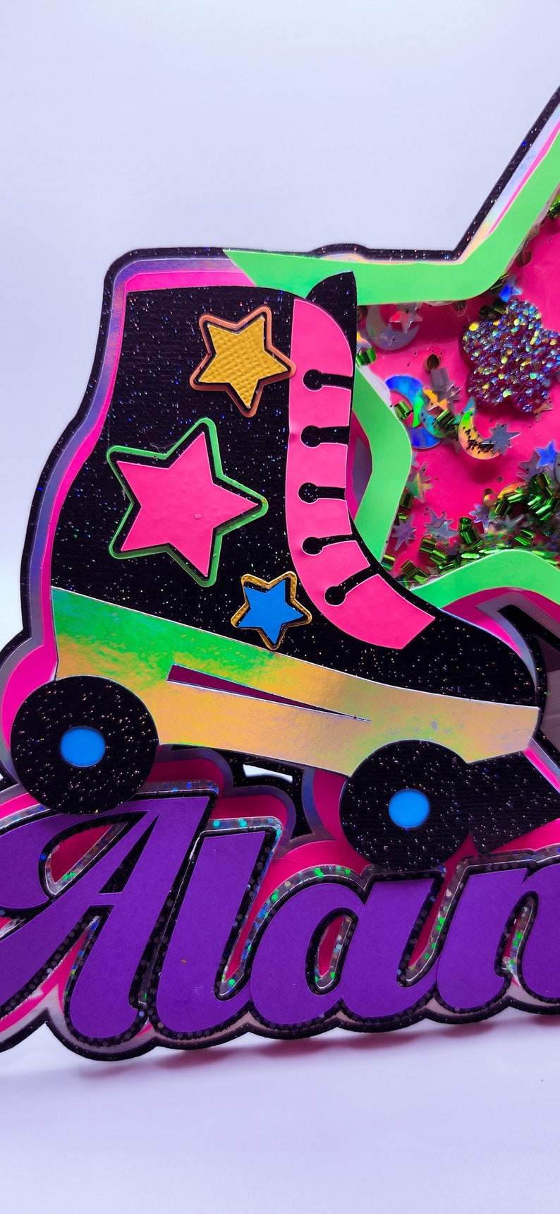 Roller Skate Cake Topper Neon Cake Topperroller Skate - Etsy
