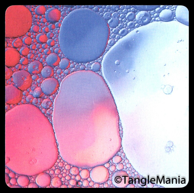 Set (D) of 5 Colored Bubble Tiles for Zentangle Art Work- 4 1/2-inch ...