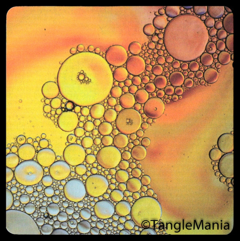 Set (A) of 5 Colored Bubble Tiles for Zentangle Art Work- 4 1/2-inch ...