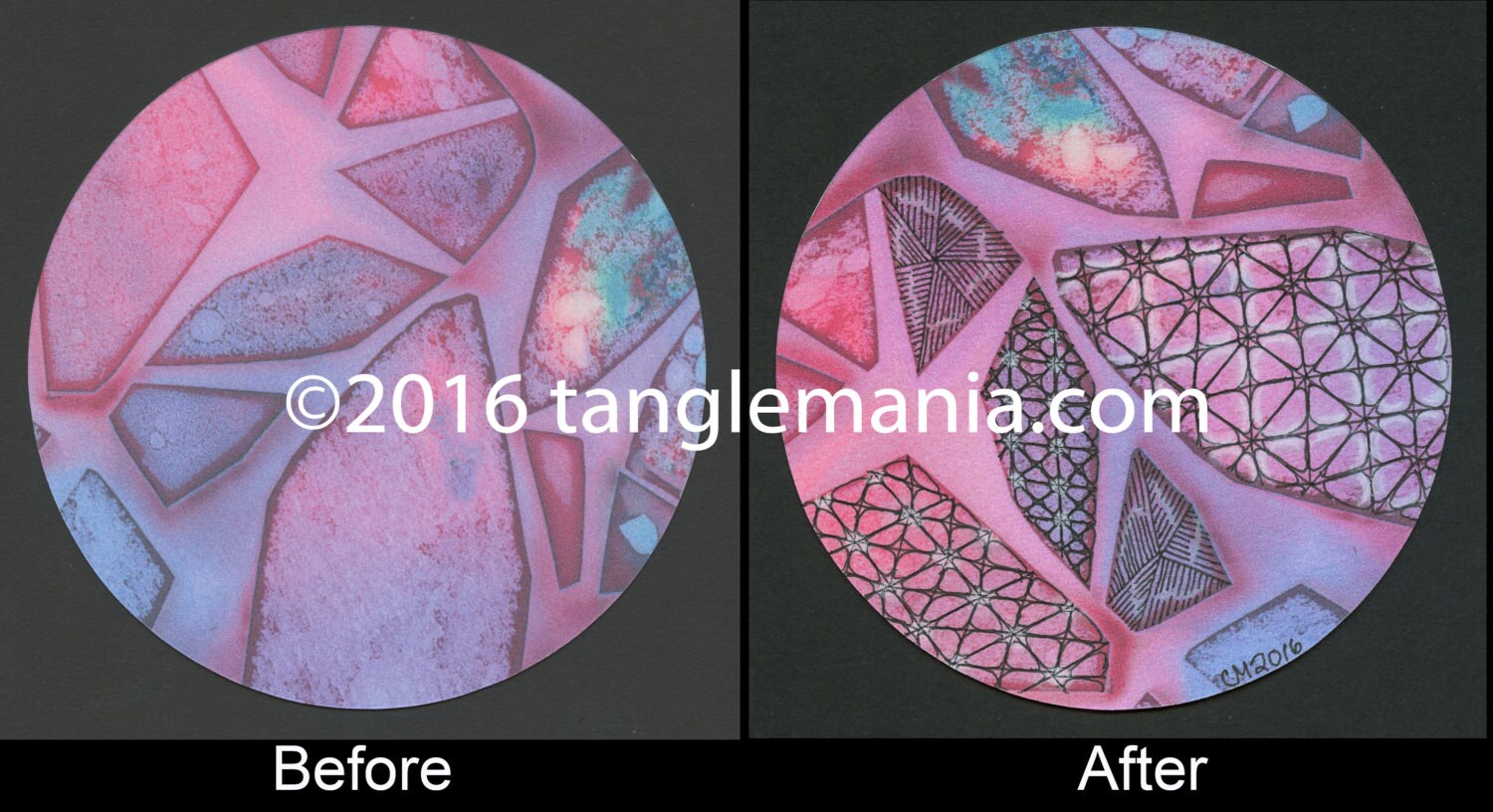 Set of Pre-strung Colored Zendala Tiles for Zentangle Art Work- 4-1/2 ...