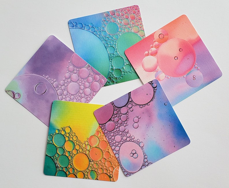 Set (E) of 5 Colored Bubble Tiles for Zentangle Art Work- 4 1/2-inch ...