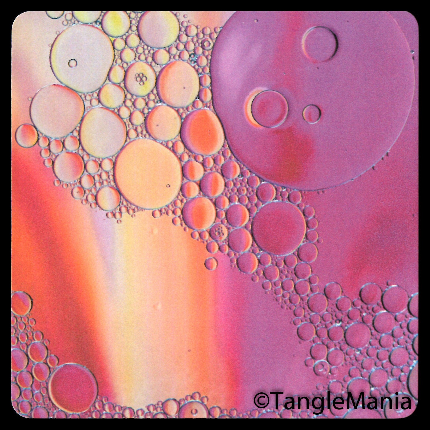 Set (C) of 5 Colored Bubble Tiles for Zentangle Art Work- 4 1/2-inch ...