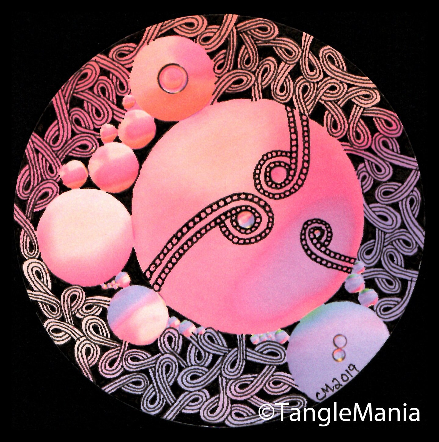 Set A of 5 Colored Bubble Zendala Tiles for Zentangle Art - Etsy