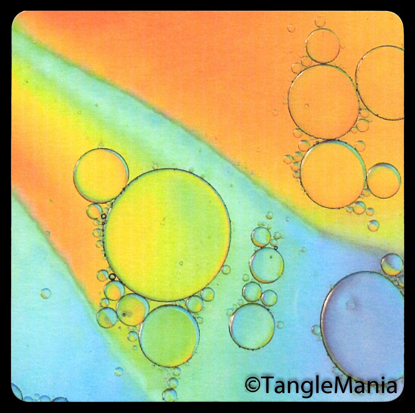 Set (D) of 5 Colored Bubble Tiles for Zentangle Art Work- 4 1/2-inch ...