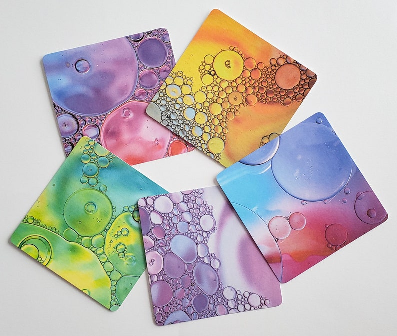 Set (A) of 5 Colored Bubble Tiles for Zentangle Art Work- 4 1/2-inch ...