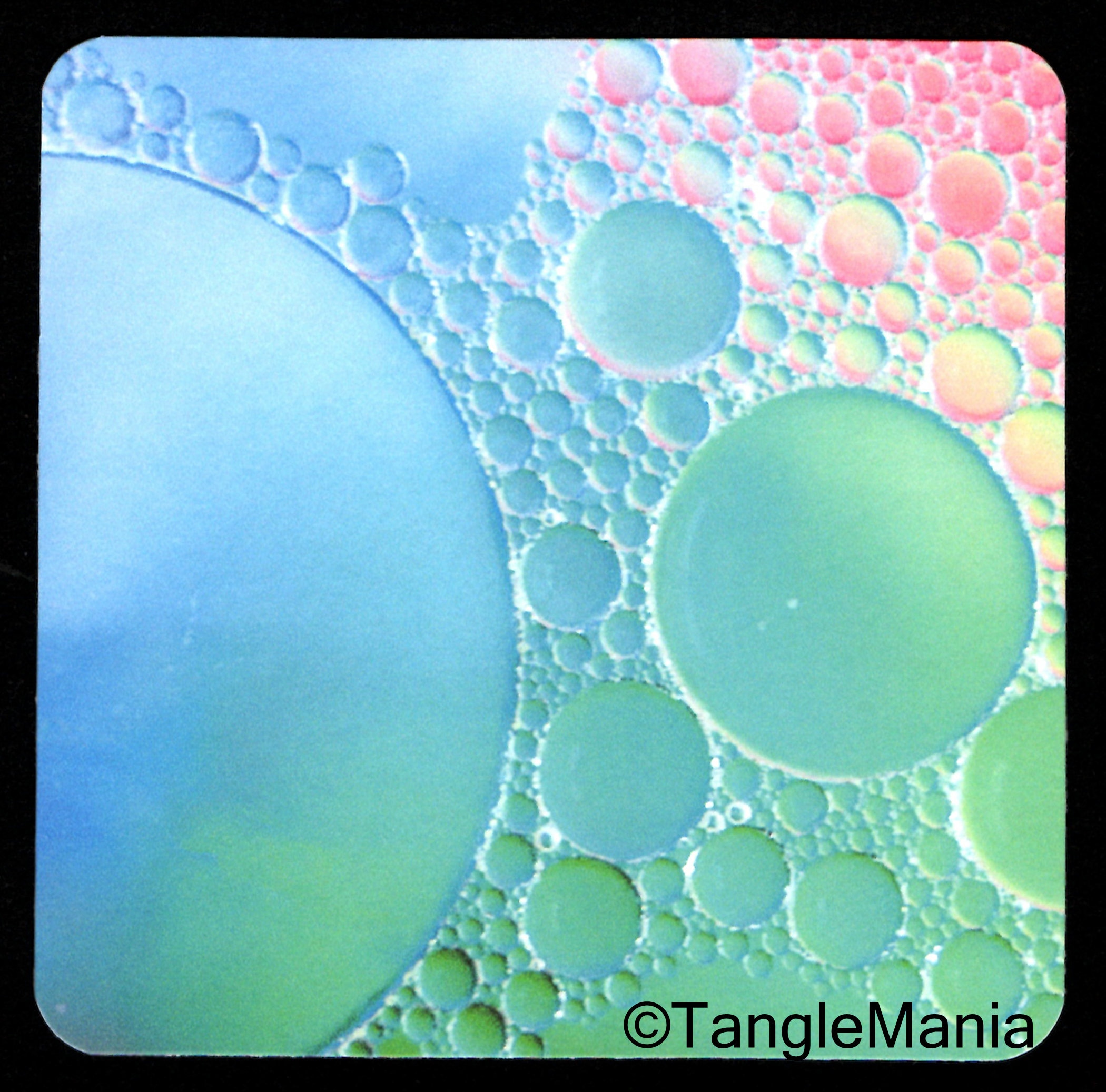 Set (D) of 5 Colored Bubble Tiles for Zentangle Art Work- 4 1/2-inch ...