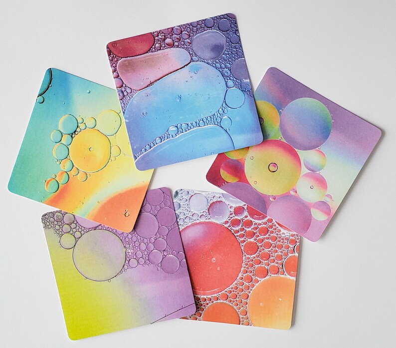 Set (F) of 5 Colored Bubble Tiles for Zentangle Art Work- 4 1/2-inch ...