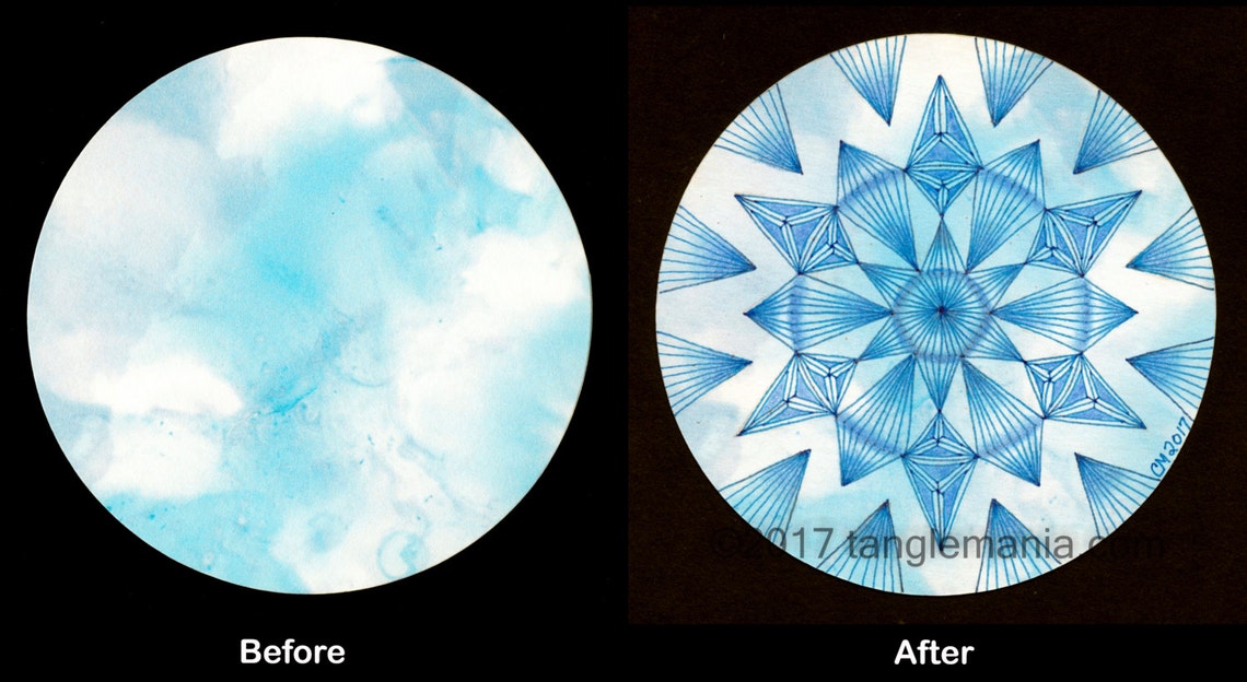 Set of Colored Zendala Tiles for Zentangle Art Work- 4-1/2-inch Round ...