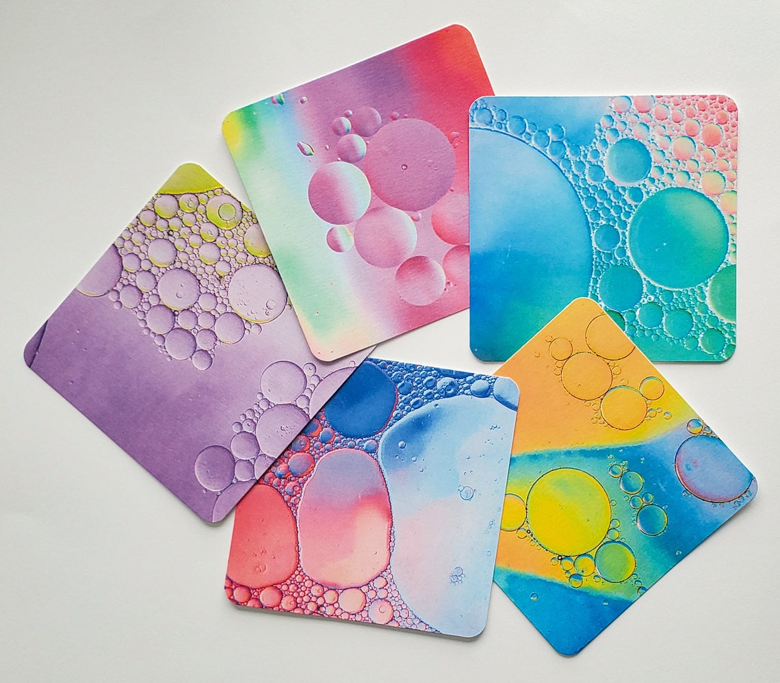 Set (D) of 5 Colored Bubble Tiles for Zentangle Art Work- 4 1/2-inch ...