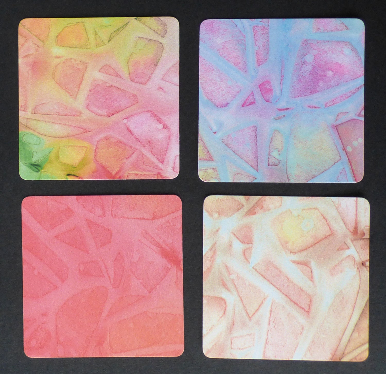 Set of Pre-strung Colored Tiles for Zentangle Art Work- 4-inch Square ...