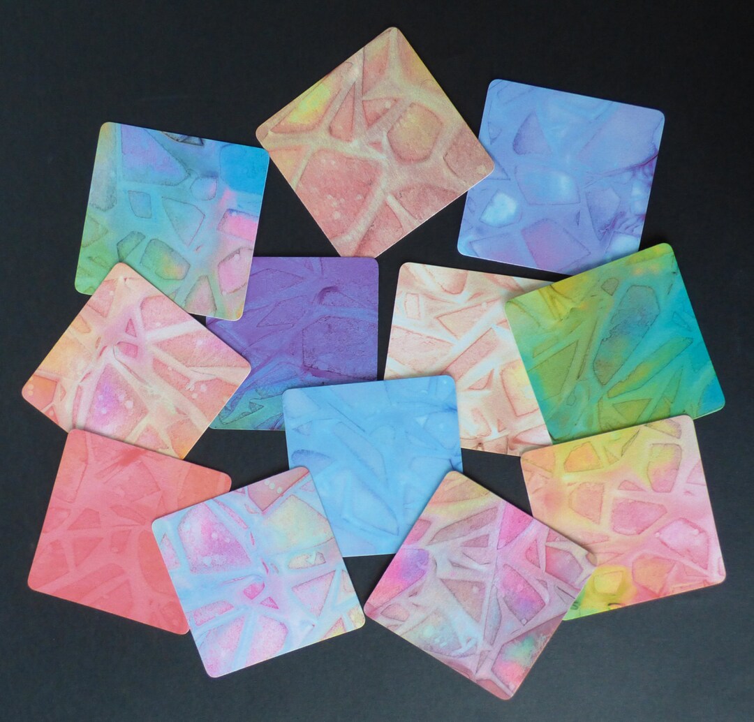 Set of Pre-strung Colored Tiles for Zentangle Art Work- 4-inch Square ...