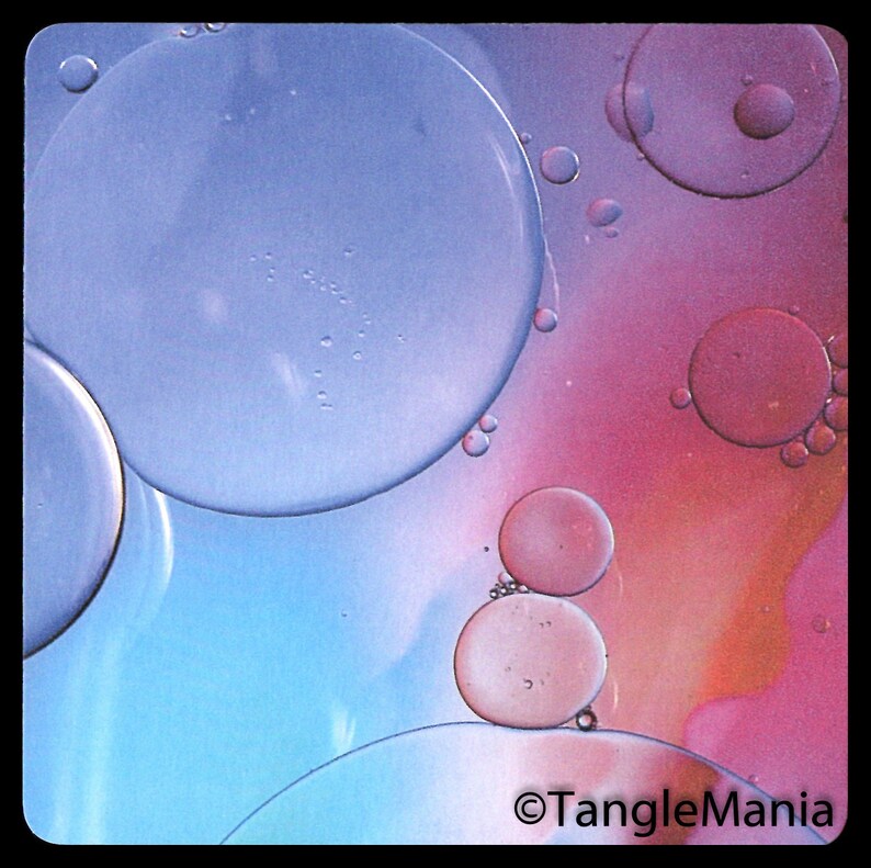 Set (A) of 5 Colored Bubble Tiles for Zentangle Art Work- 4 1/2-inch ...