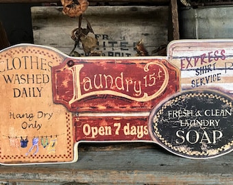 Wood Laundry Sign - Etsy
