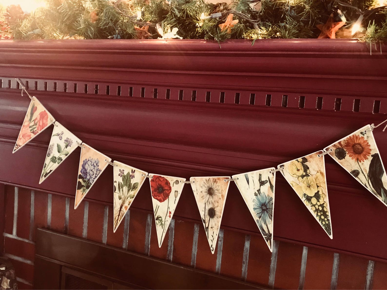 Vintage Flower Banner / Makes A Great Gift Because These - Etsy