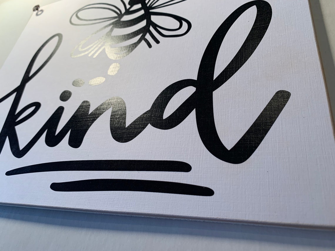 Bee Kind Wood Sign Ready to Display 9x11 Print Adhered | Etsy