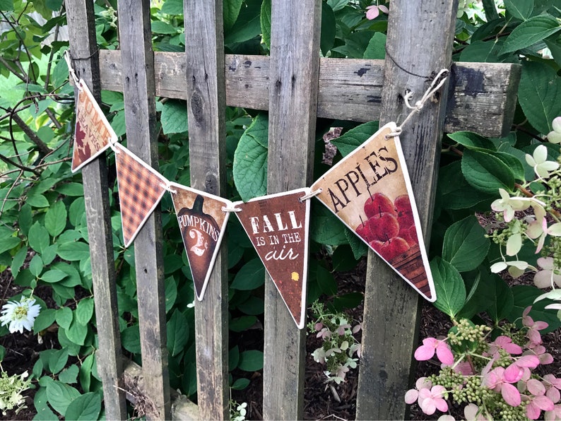Primitive Fall Pennant Banner: Vintage-style Autumn Decor - Etsy