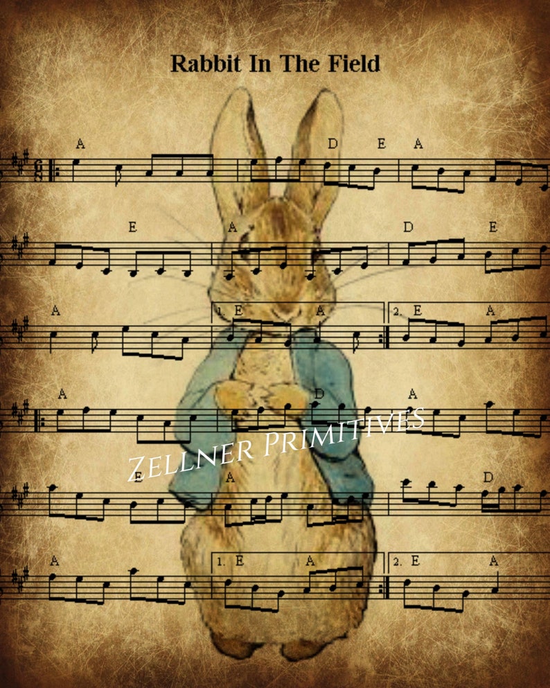 Primitive Easter Decor / Print Adhered to Wood Complete With Vintage ...