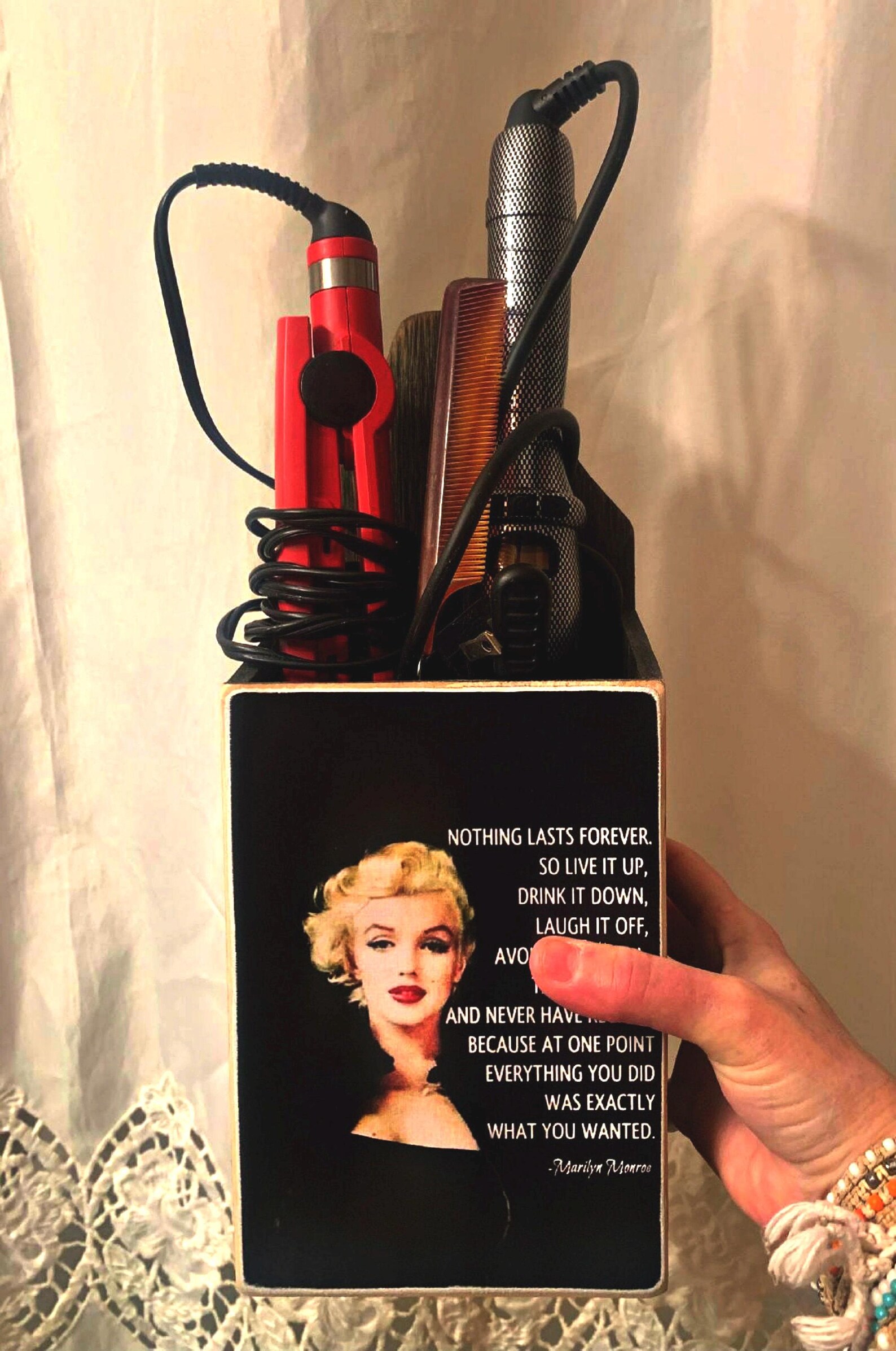 Handmade Marilyn Monroe Wooden Box: Vintage Home/office Storage - Etsy
