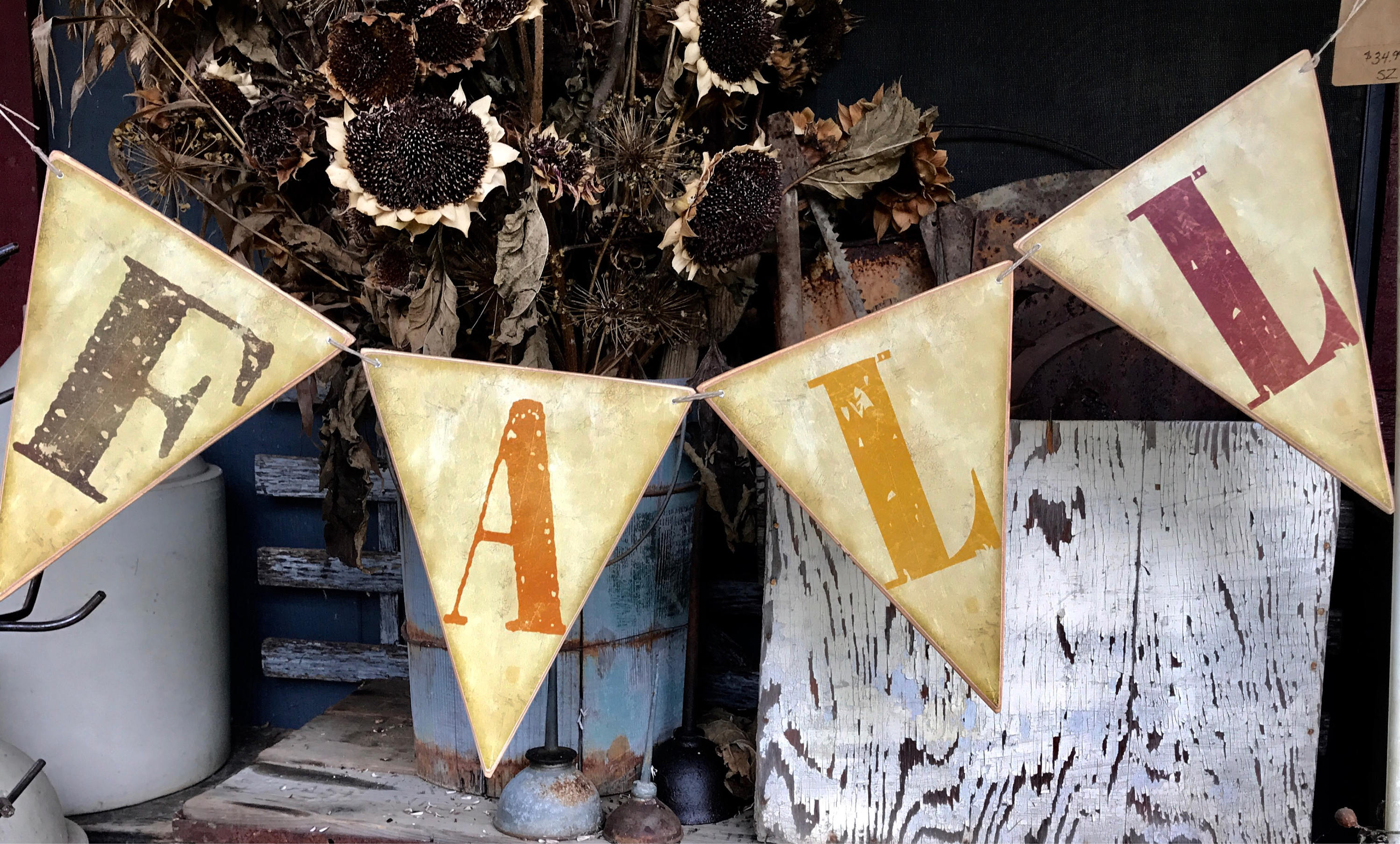 Fall Banner / Wood Pennants Made to Last / Fall Decor / Primitive ...