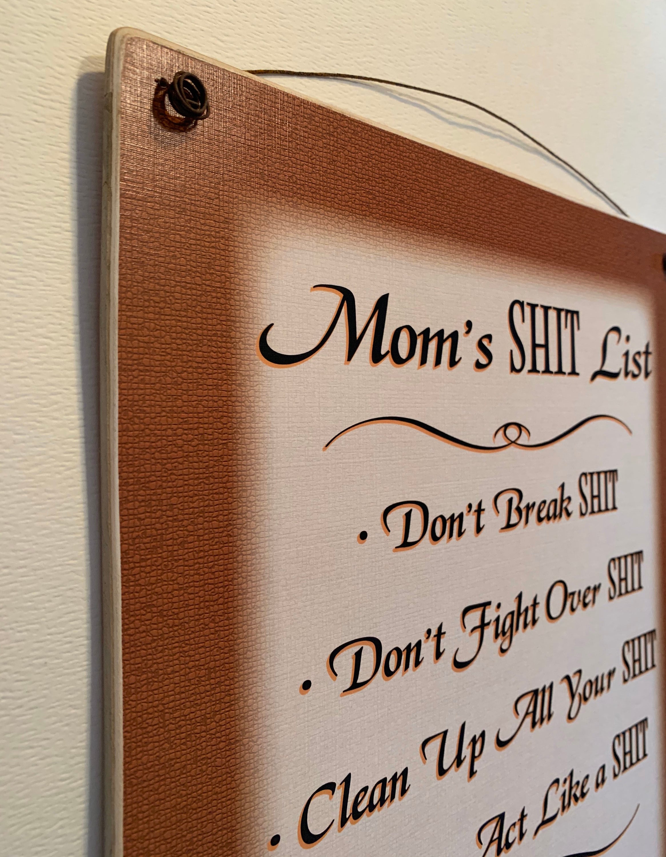 Dad's Shit List / Mom's Shit List / Wood Sign Ready | Etsy
