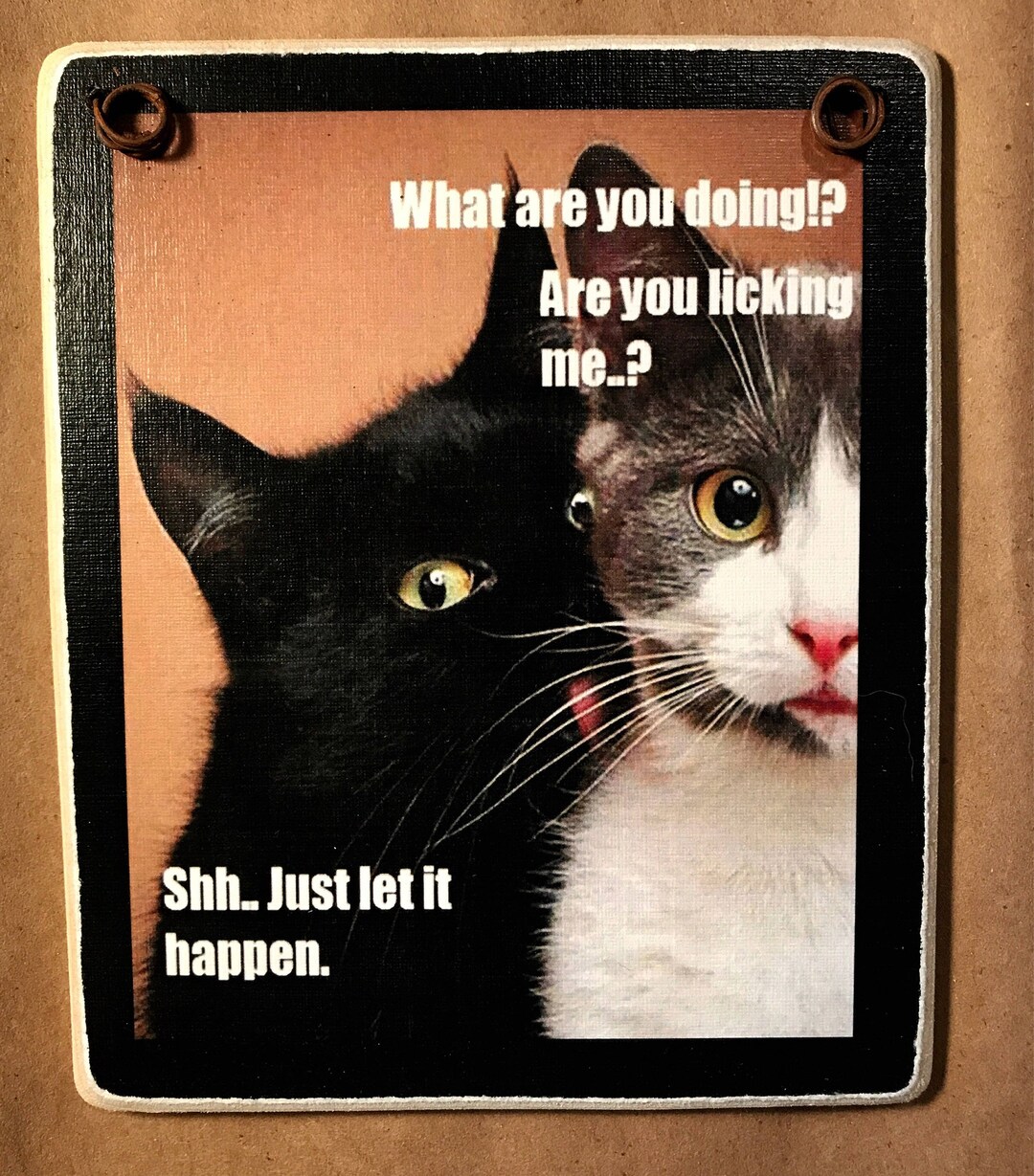 Humorous Cat Wood Sign: Shhh... Just Let It Happen (4x5) - Etsy