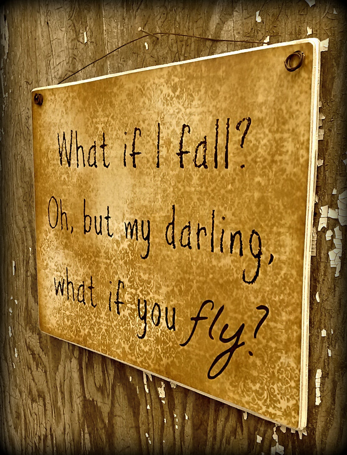 What If I Fall / Beautiful Art With Inspirational Quote / Art - Etsy