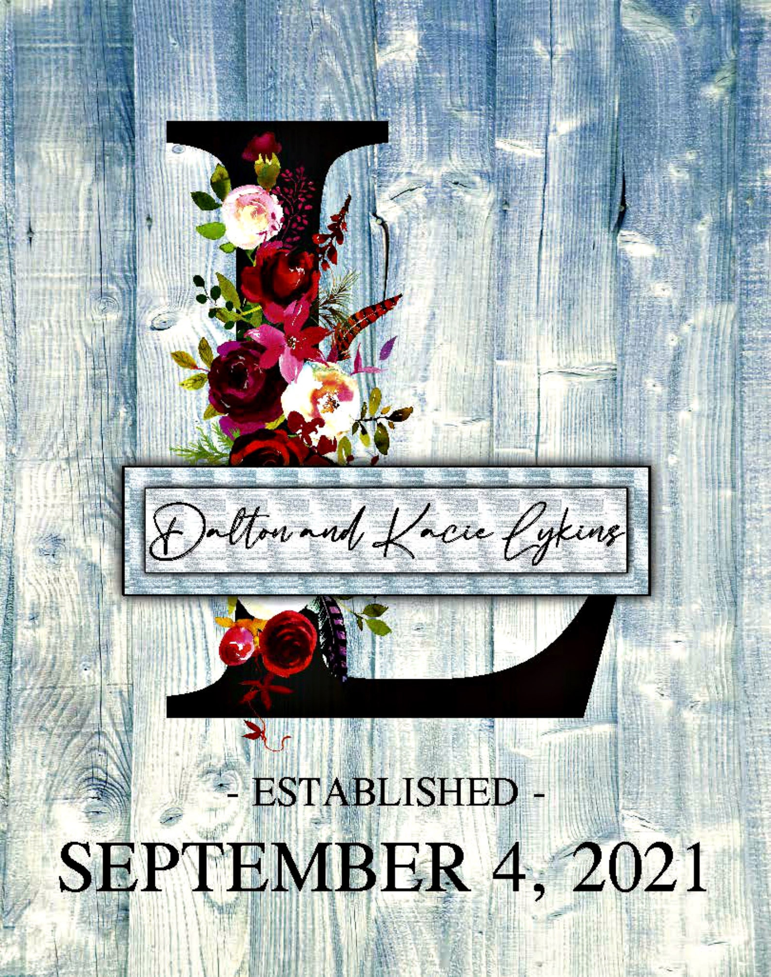 Custom Made Monogram / Print to Frame Yourself or Print - Etsy