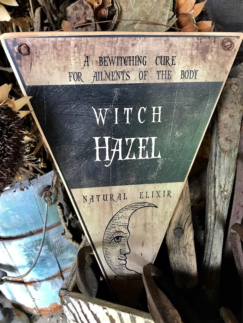 Primitive Halloween Pennant: Witch Hazel Wooden Sign - Etsy