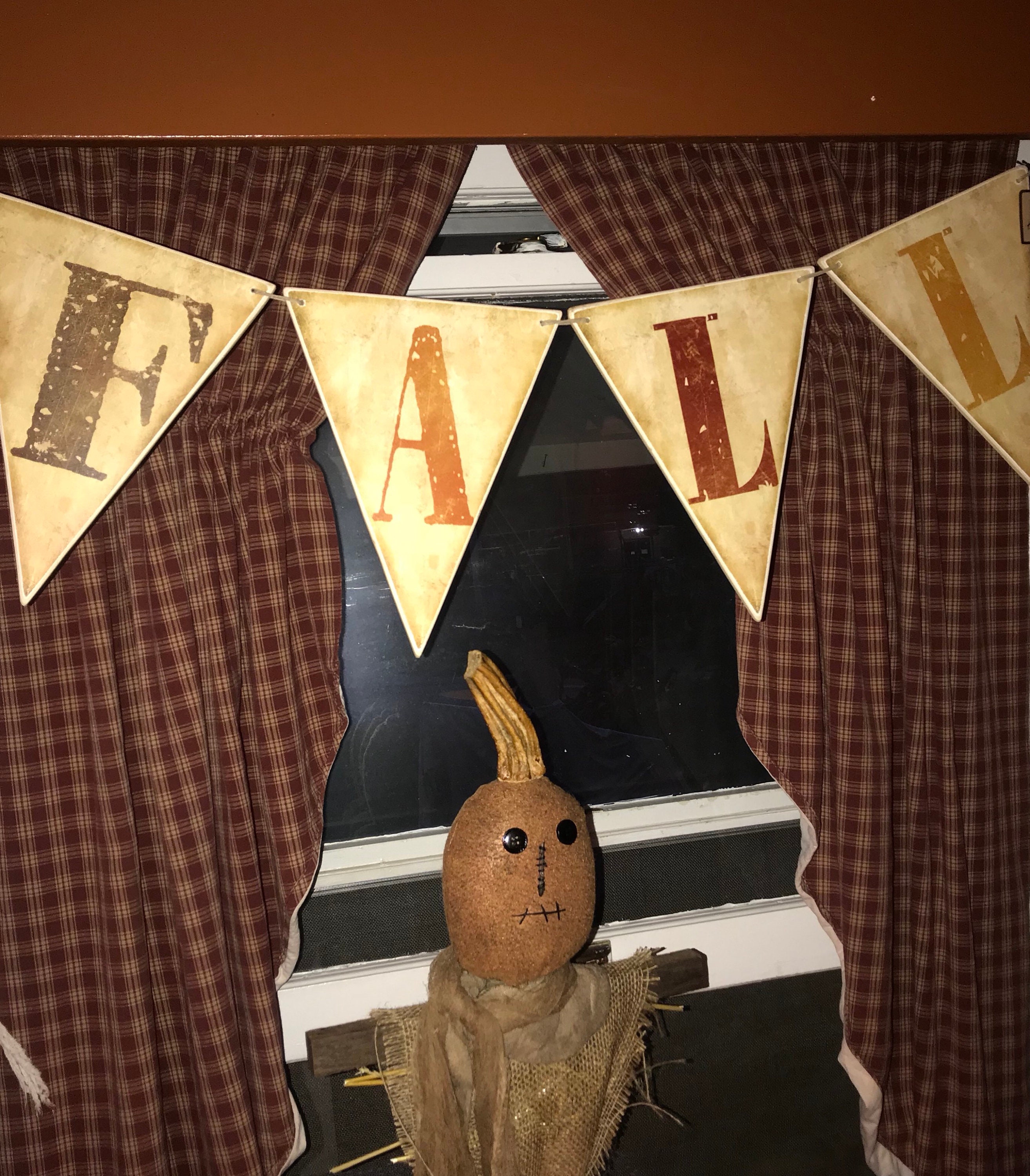 Fall Banner / Wood Pennants Made to Last / Fall Decor / Primitive ...