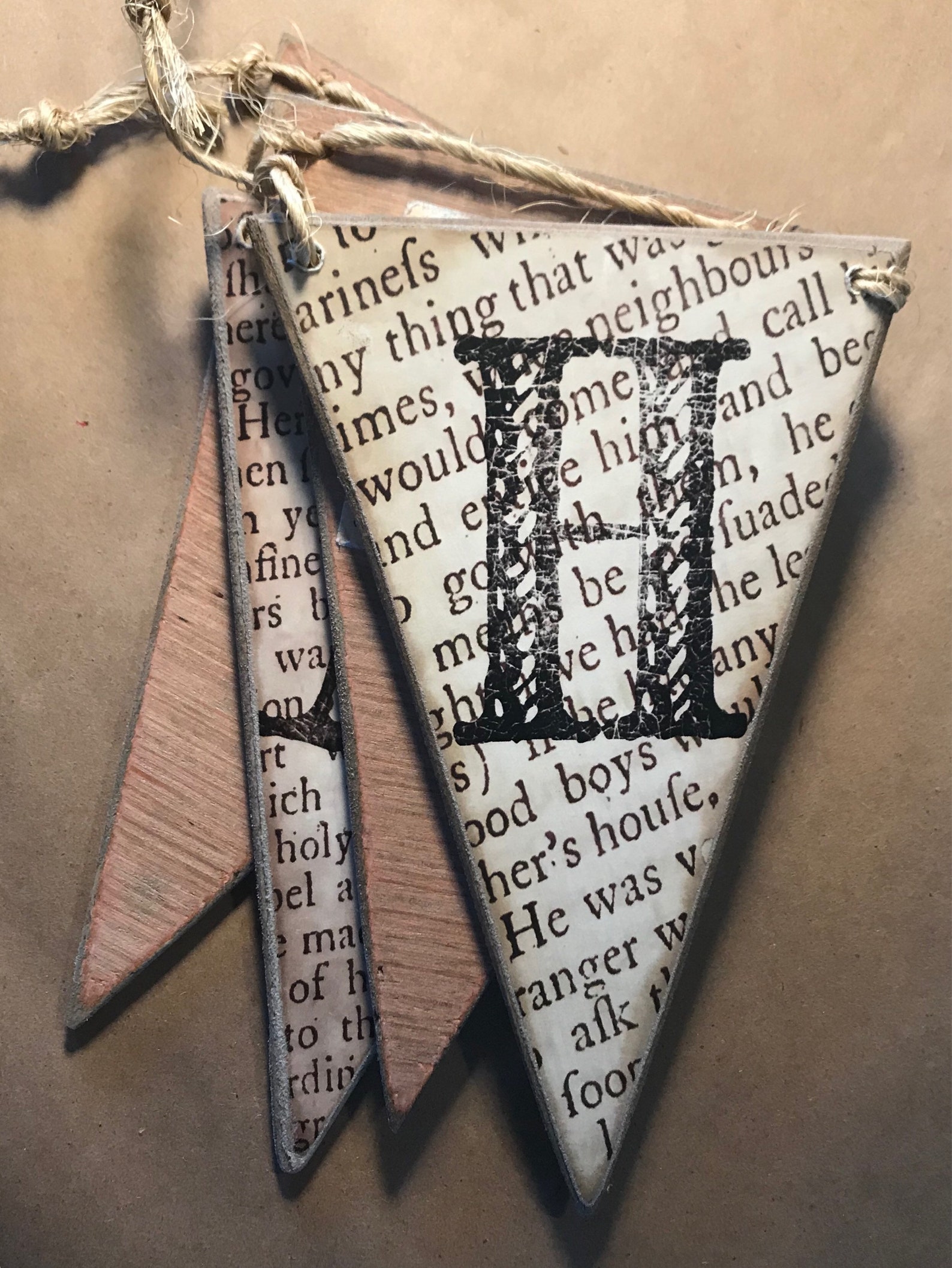 Hope Banner / Made With Wood / 4 Pennants Strung Together With | Etsy