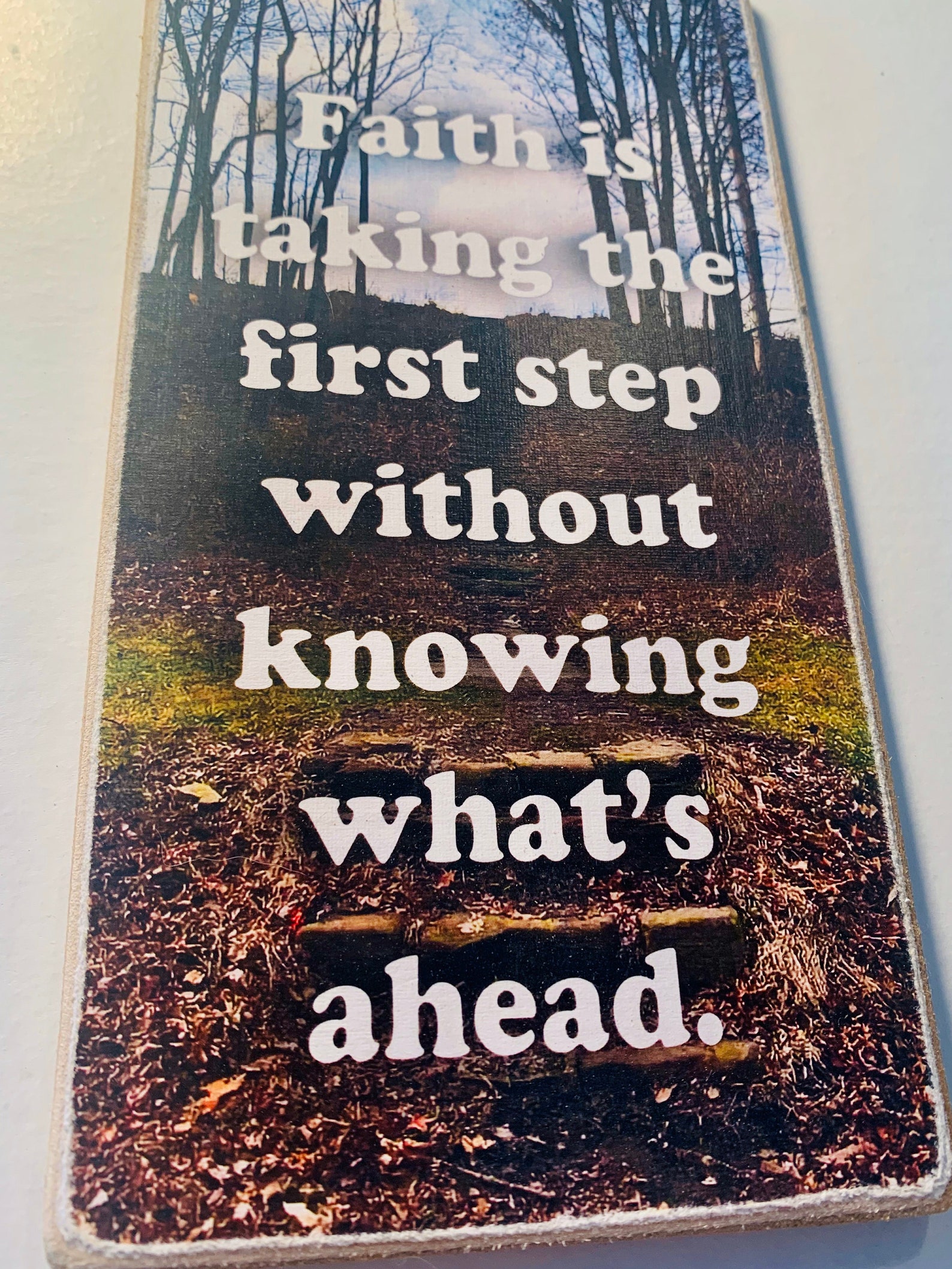 Faith is Taking the First Step / Photo Gift / Art Adhered to - Etsy