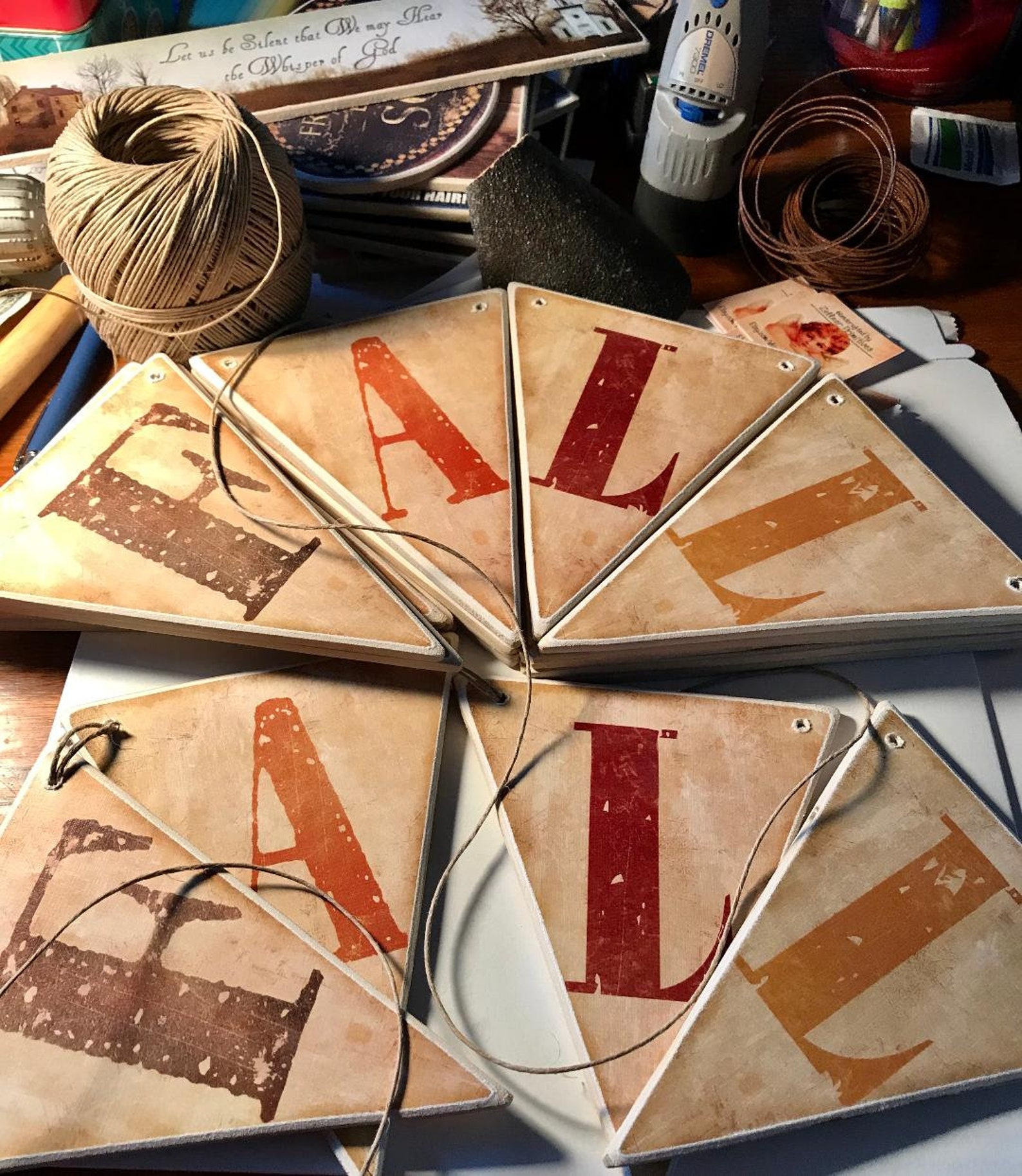 Fall Banner / Wood Pennants / Made to Last / Ready to Hang / - Etsy