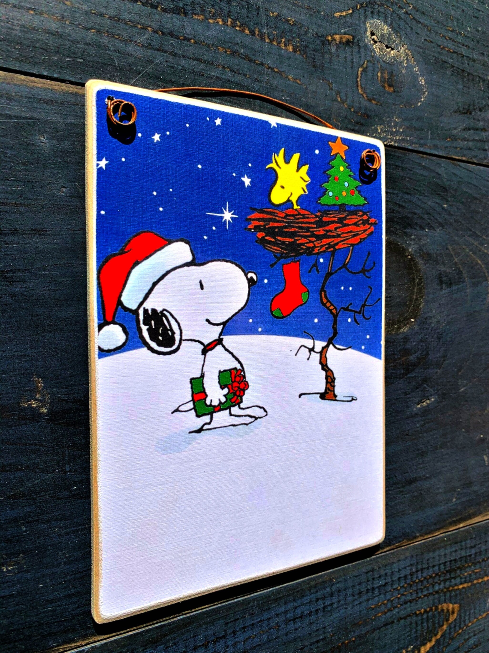 Snoopy and Woodstock Christmas Plaque: Vintage Holiday Decor - Etsy