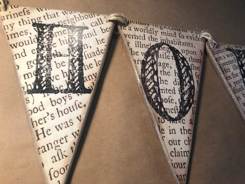 Hope Banner / Made With Wood / 4 Pennants Strung Together | Etsy
