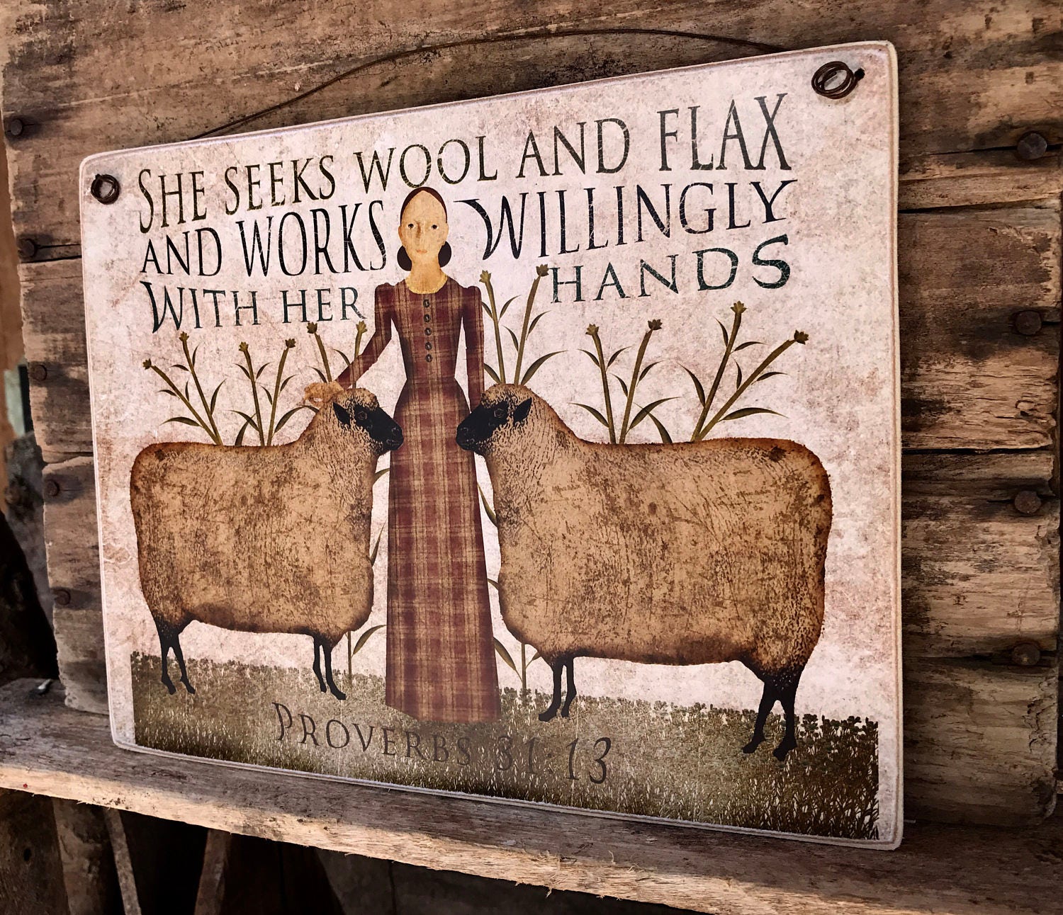 She Seeks Wool / 8''x10'' Art Adhered to Wood - Etsy
