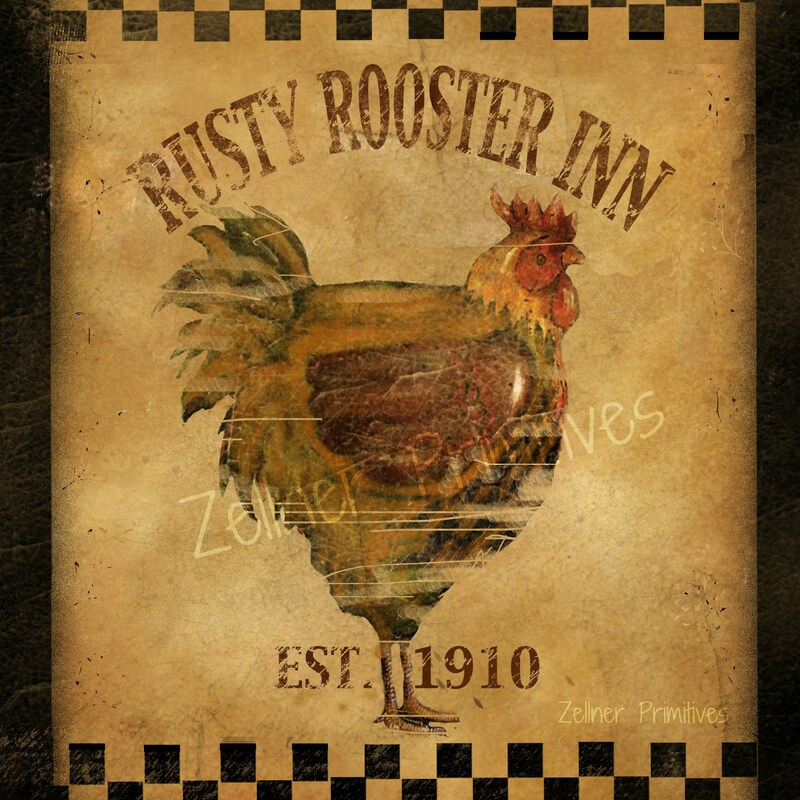 Primitive Rooster - Etsy