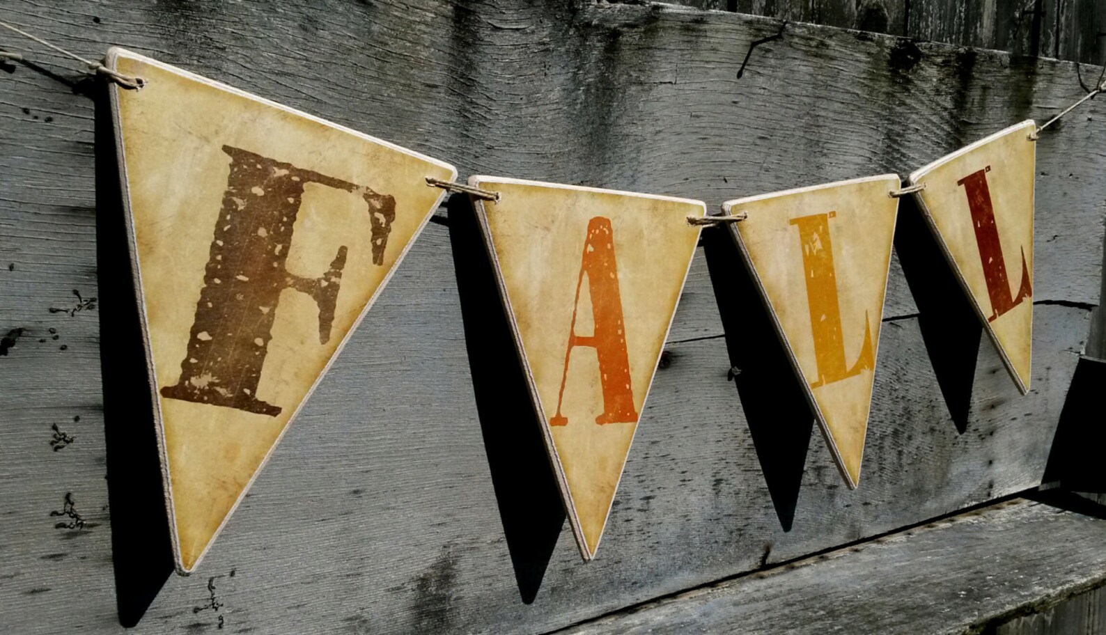 Fall Banner / Wood Pennants Made to Last / Fall Decor / Primitive ...