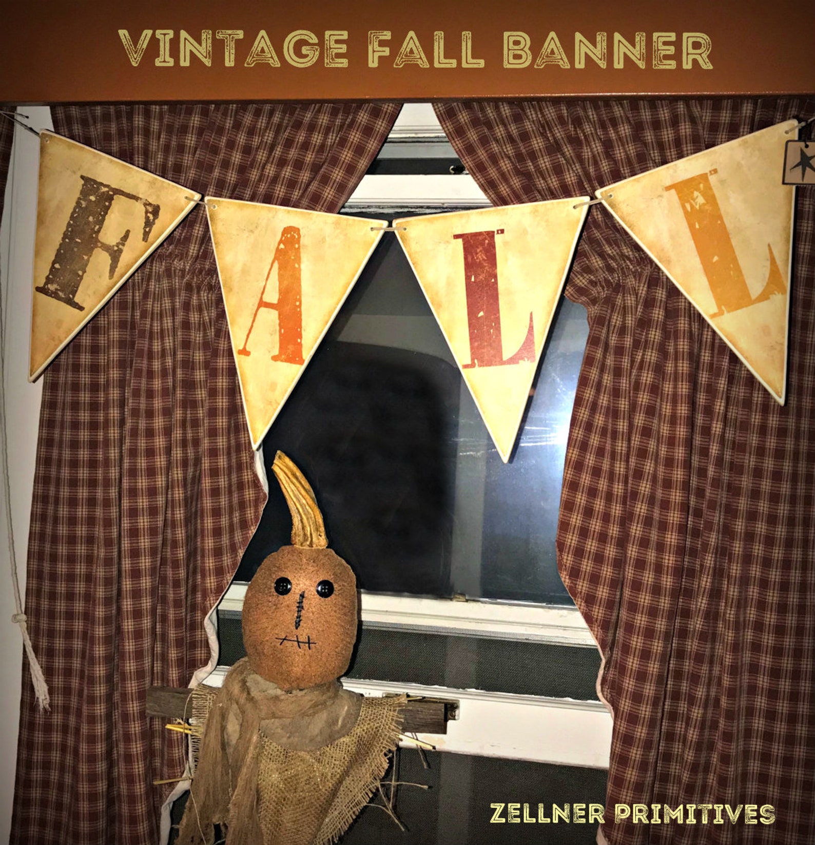 Fall Banner / Wood Pennants / Made to Last / Ready to Hang / - Etsy