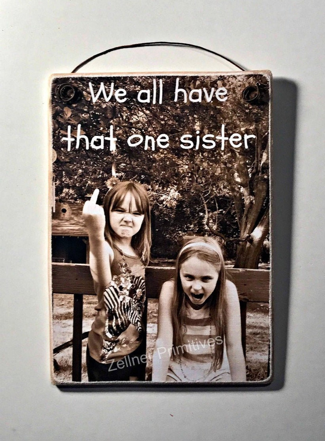 Humorous Sister Picture Plaque: Funny Photo Gift - Etsy